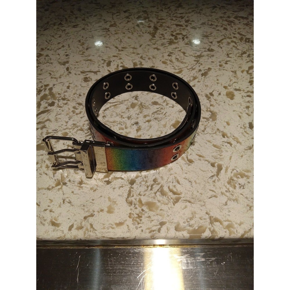 Iridescent Rainbow Reversible Belt - Gem